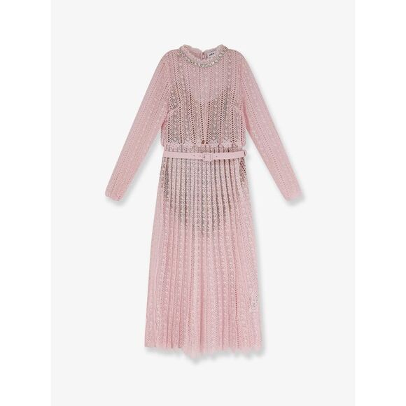 Self-Portrait | Dresses | Self Portrait Women Lace Long Dress With Belt ...